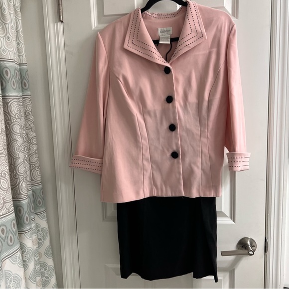 Koret | Jackets & Coats | Koret Pink And Black Skirt Suit Set | Poshmark